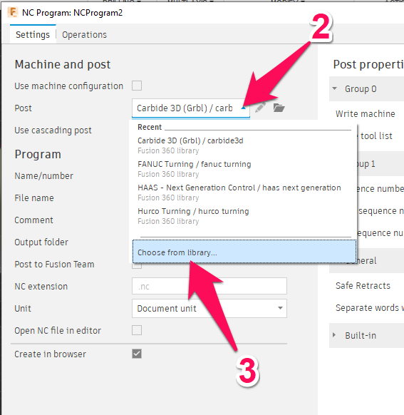 How to find post files included with Fusion 360 in NC Programs