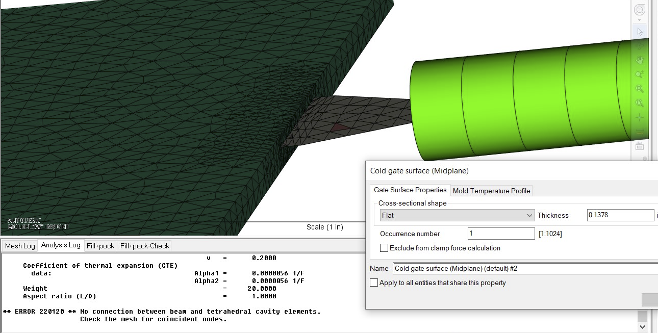 "ERROR 220120: No connection between beam and tetrahedral..." using ...