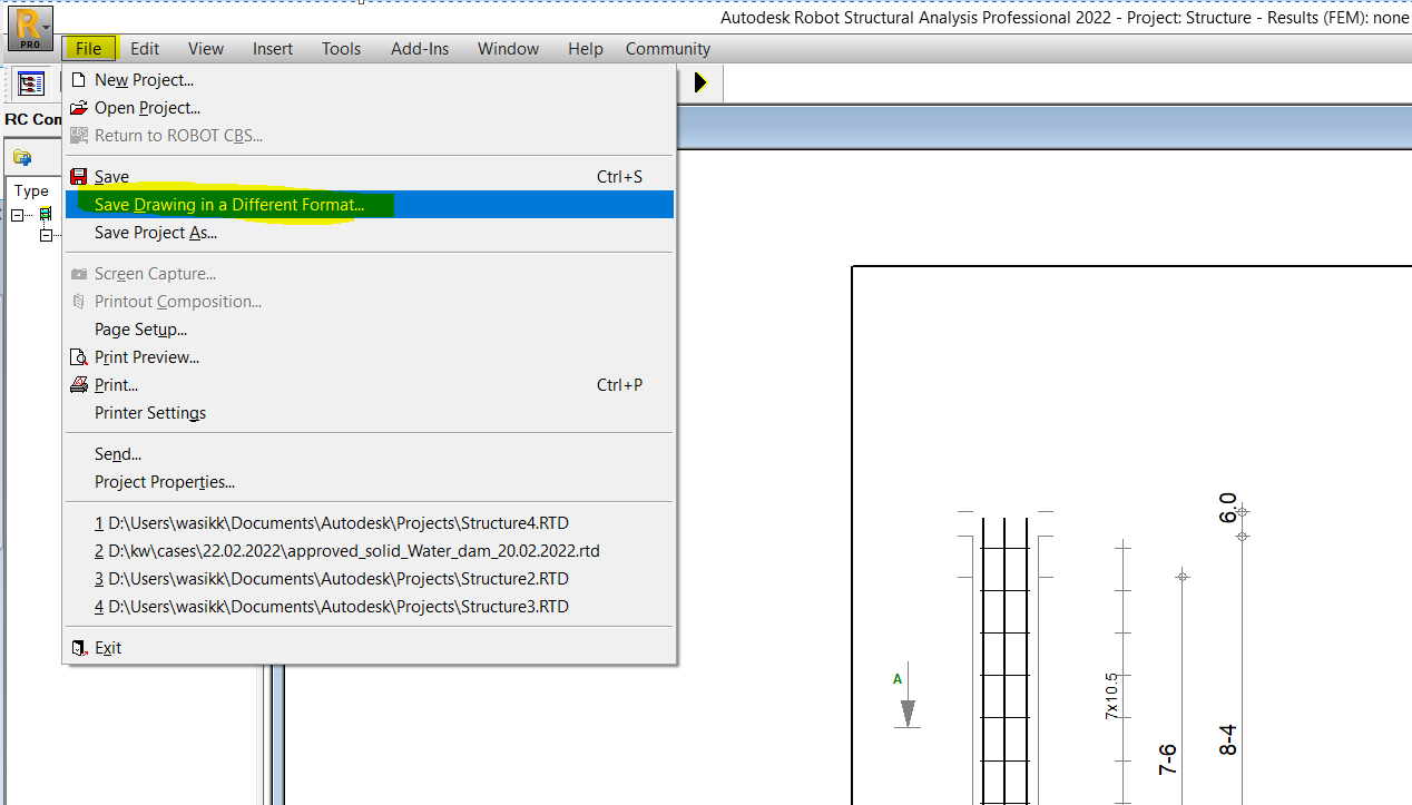 How To Export Dwg File From Robot Strctural Analysis