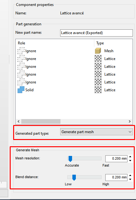 Fine and detailed lattice structures are generated too coarsely in Netfabb.