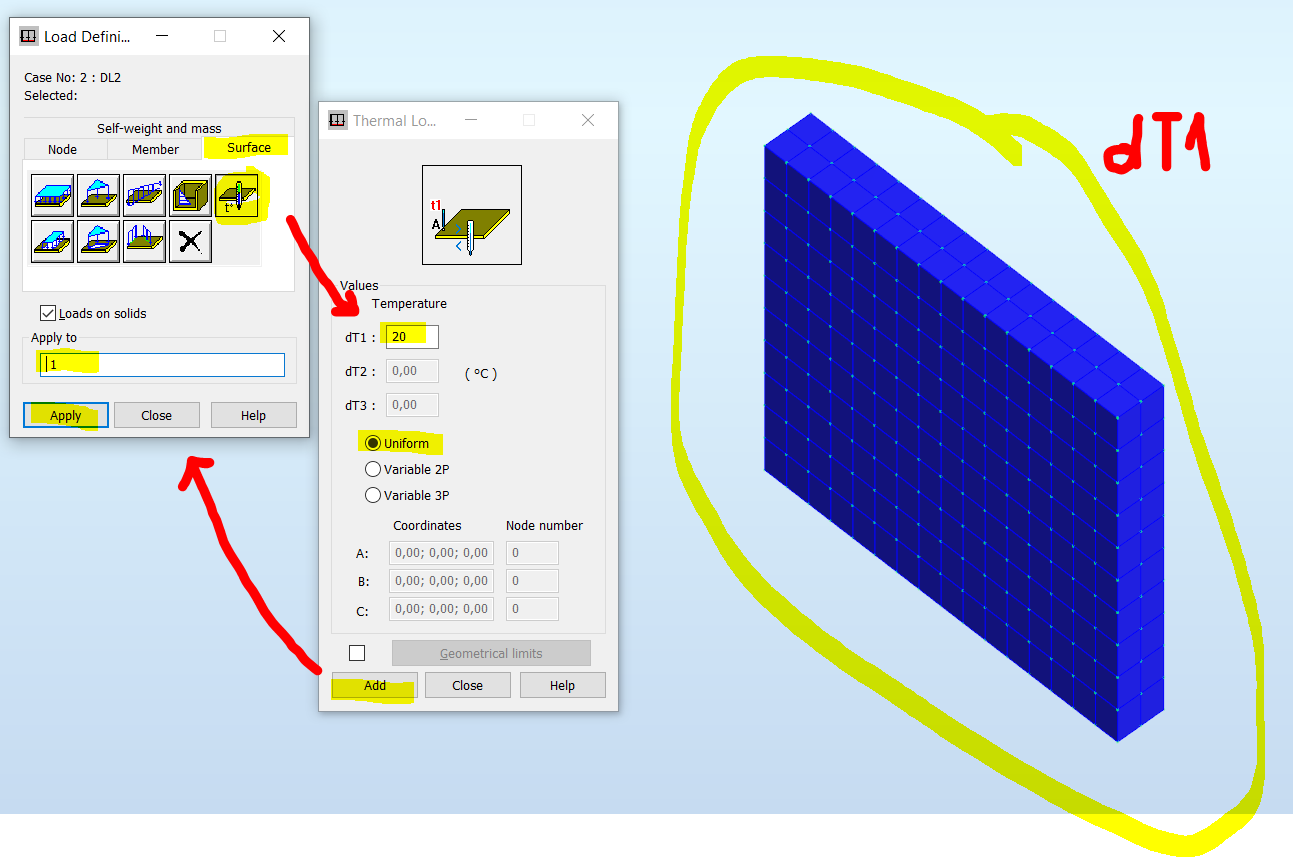 How to define temperature loads for solid model in Robot Structural ...