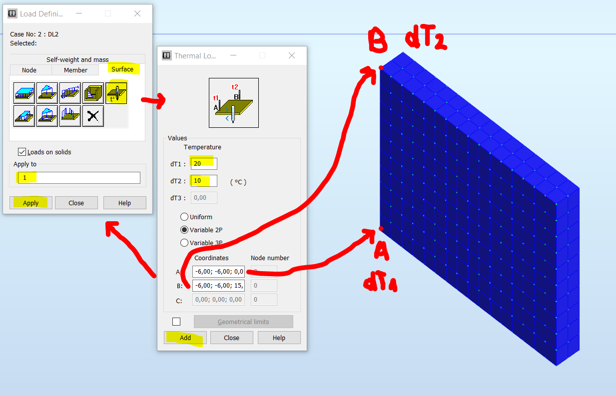 如何在 Robot Structural Analysis 中为实体模型定义温度载荷