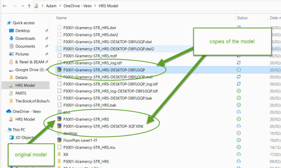 When saving Advance Steel master model it renames with the computer ...