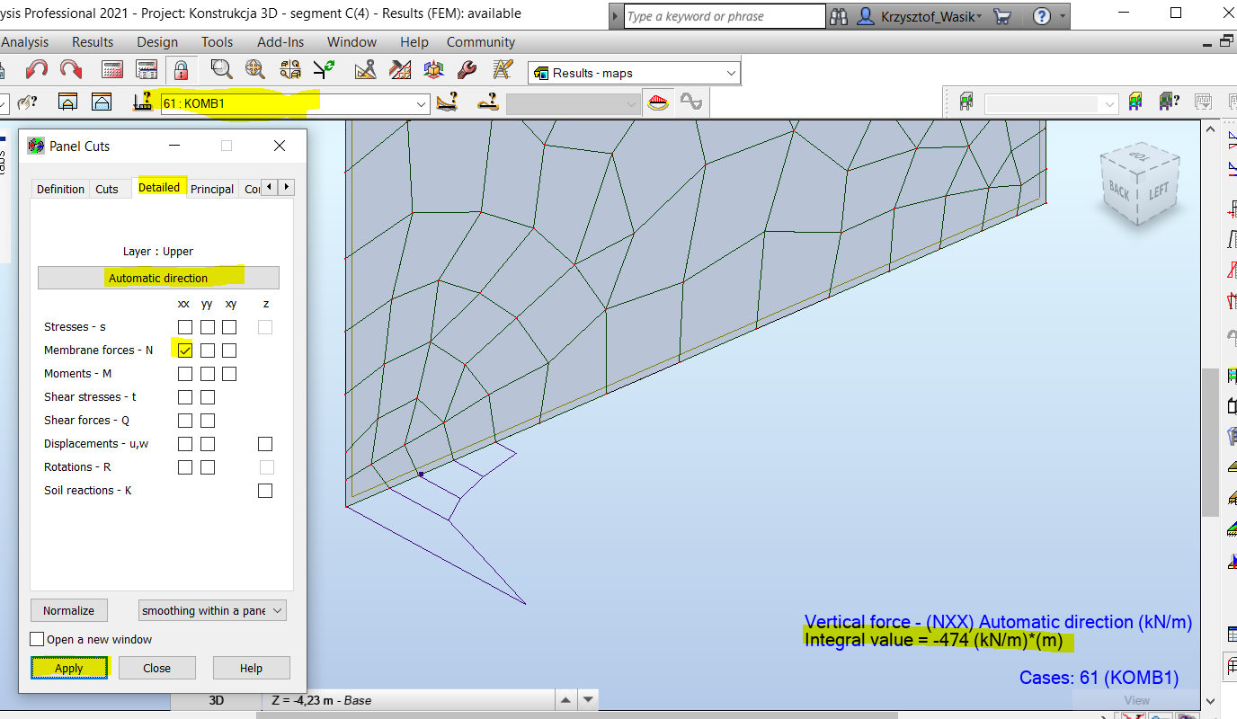 So schätzen Sie die gesamte vertikale Kraft, die durch ein Wandsegment in Robot Structural ...
