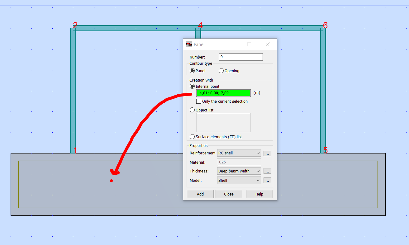 How to simulate portal frame supported on top surface of large depth ...