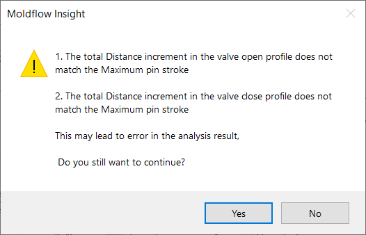 "The total distance increment in the valve..." message when defining ...