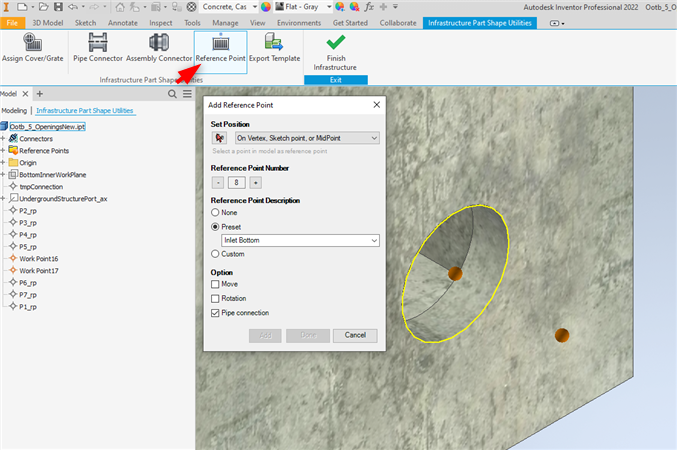How to place multiple connection points for Pipe Network Structure in ...