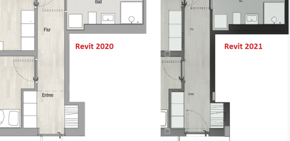 Cut color of wall in realistic view display changed when upgraded ...