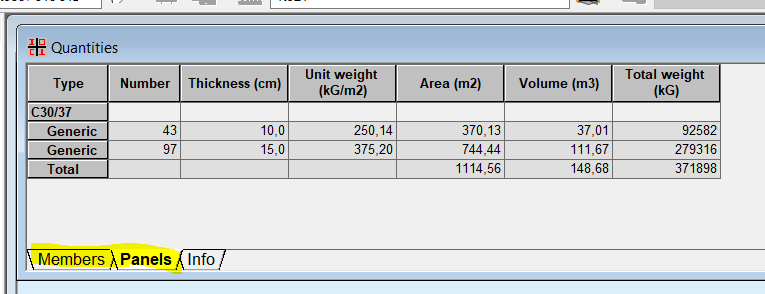 How to generate material quantity for model in Robot Structural Analysis