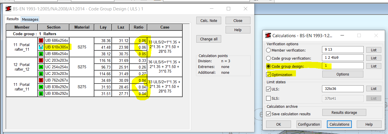 Unexpected big section selected while steel check code group optimization in Robot Structural ...