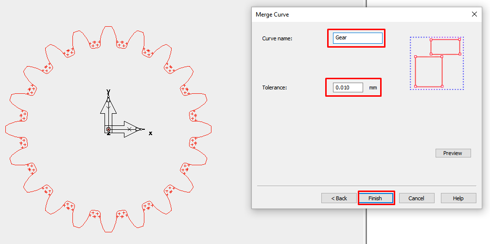 Chaining a complex shape fails in FeatureCAM
