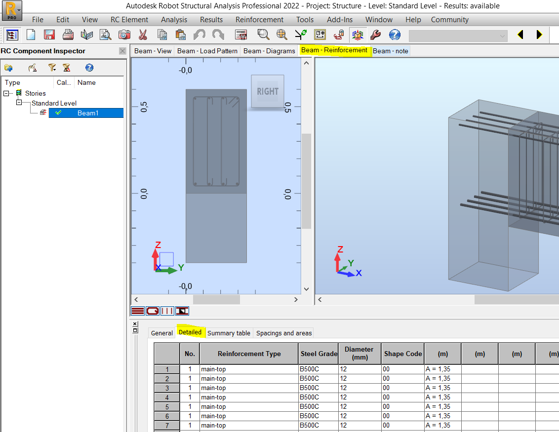 How to change rebar diameter for member in provided reinforcement module in Robot Structural ...