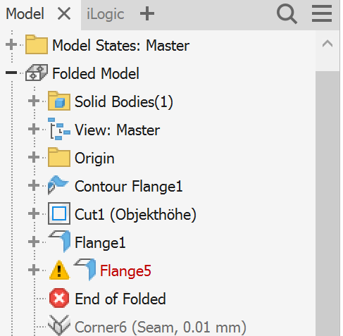Error on flange feature when saving an Inventor sheet metal part