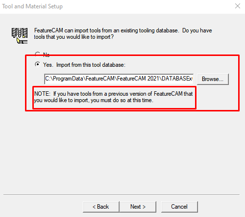How to transfer a tool database from one version of FeatureCAM to another installed version