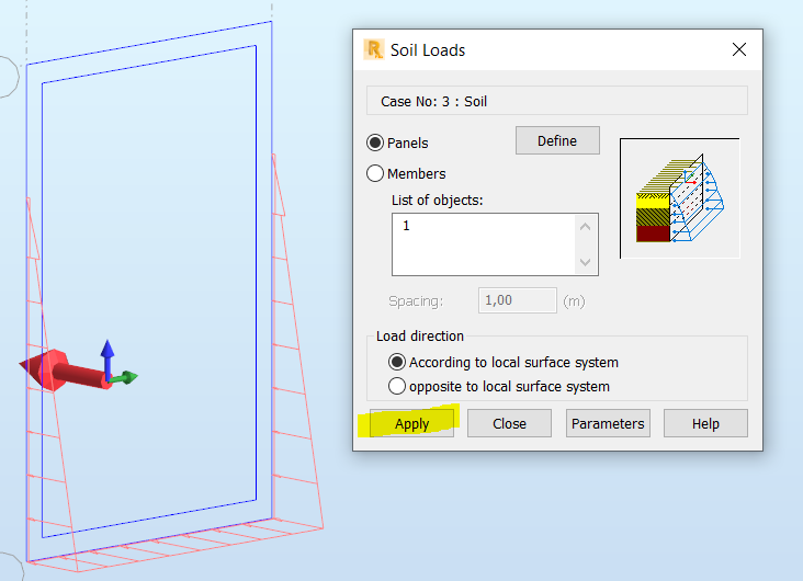 How to define soil pressure on panel in Robot Structural Analysis
