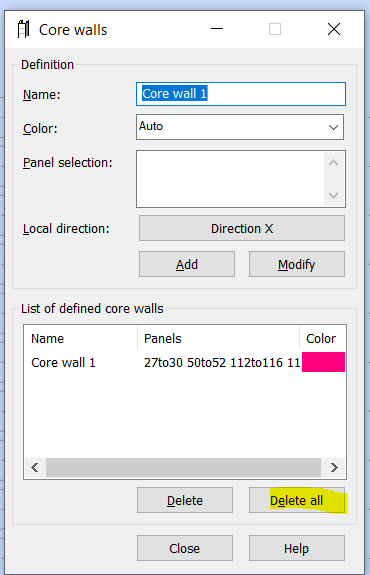 "Core walls are not supported in Load Take Down analysis" reported while model calculation in ...