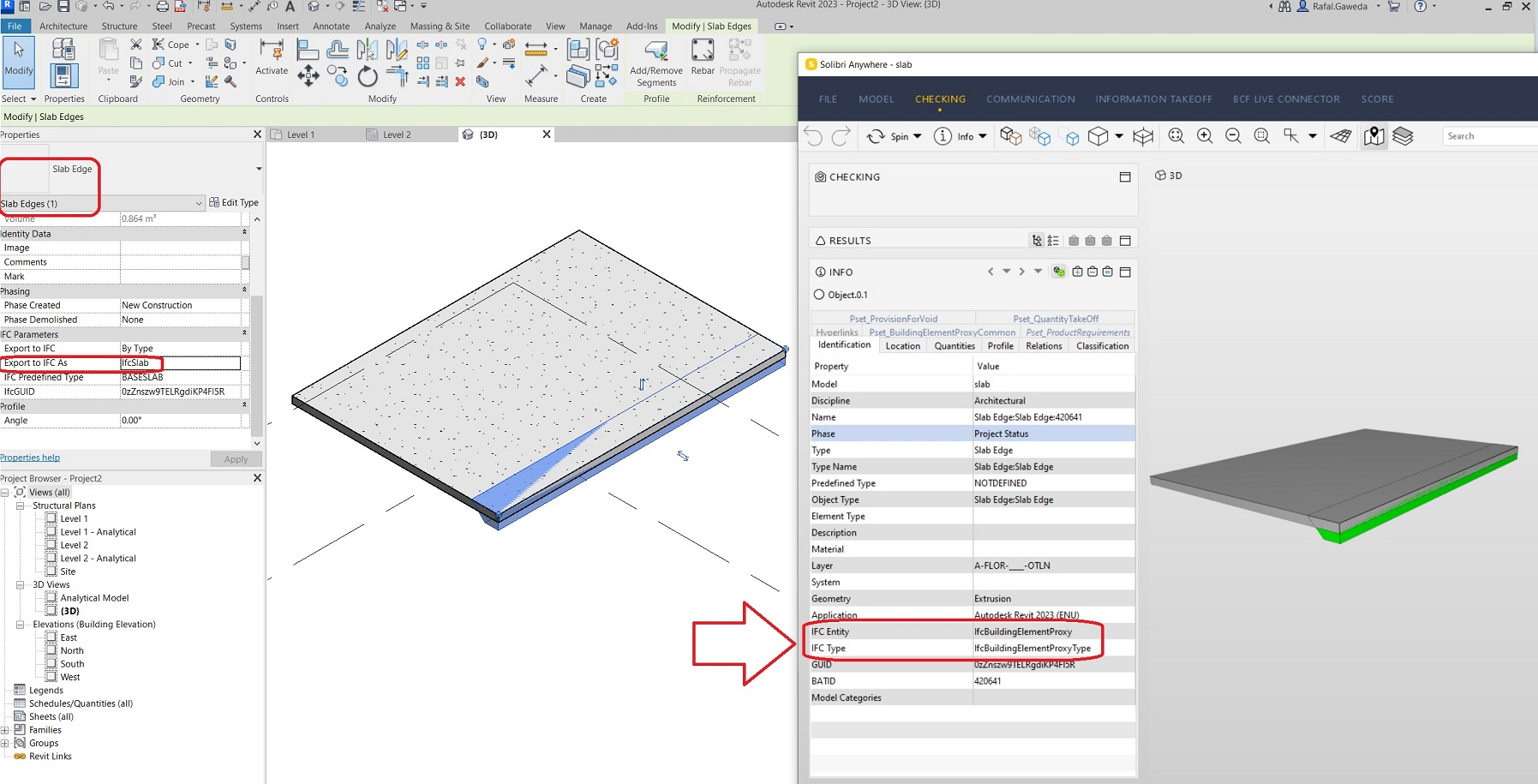 Slab Edge Elements Always Exported To IFC As IfcBuildingElementProxy