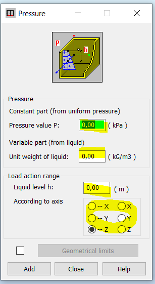 What is the meaning of load parameters in hydrostatic/pressure load ...