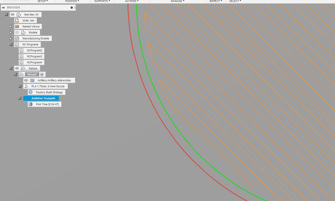 Additive toolpath produces a facetted result in Fusion 360