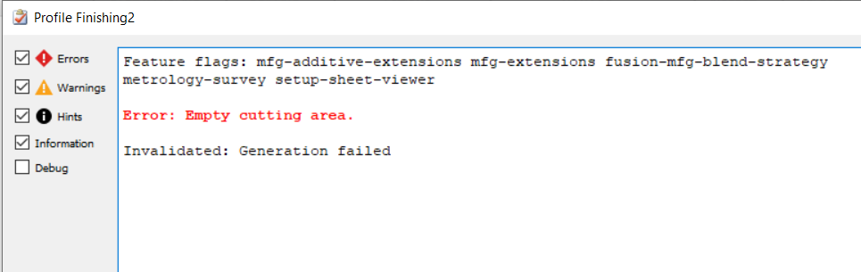 "Empty cutting area" when creating turning profile finishing in Fusion