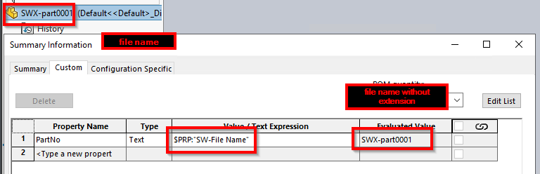 Solidworks assign item number does not match file name