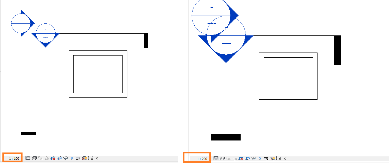 How To Customize Section Head Size Independent Of The View Scale In Revit 