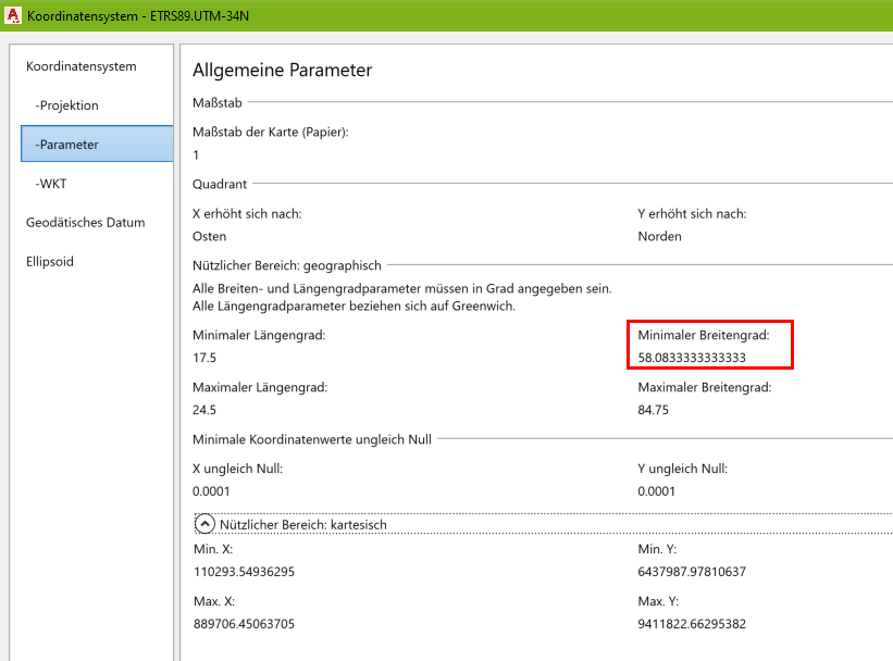 When loading Bing Maps with the coordinate system ETRS89.UTM-34N ...