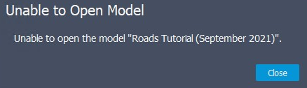 Error: "Unable to open the model" in InfraWorks