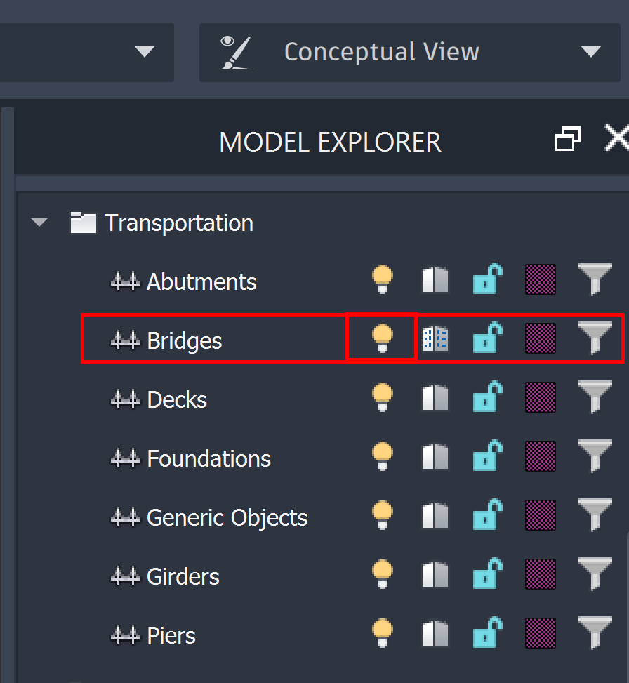 Dimensions of bridge objects do not update from a spreadsheet in InfraWorks