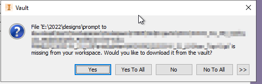After opening an Inventor assembly in Vault additional downloads
