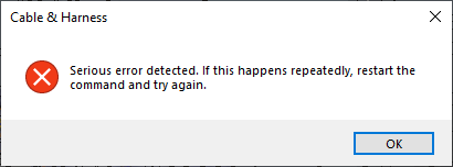 When creating a Cable and Harness wire segment, Inventor exits with a ...