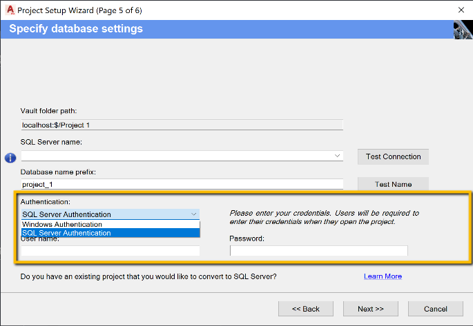 "신뢰할 수 없는 도메인"으로 인해 VPN을 통해 AutoCAD Plant 3D-Vault-프로젝트를 열 수 없습니다."