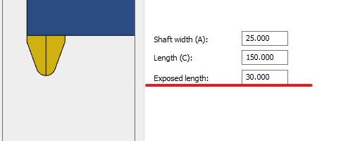 How to increase the insert length of a screw cutting tool in FeatureCAM