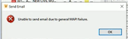 "Unable to send email due to general MAPI failure" message when trying ...