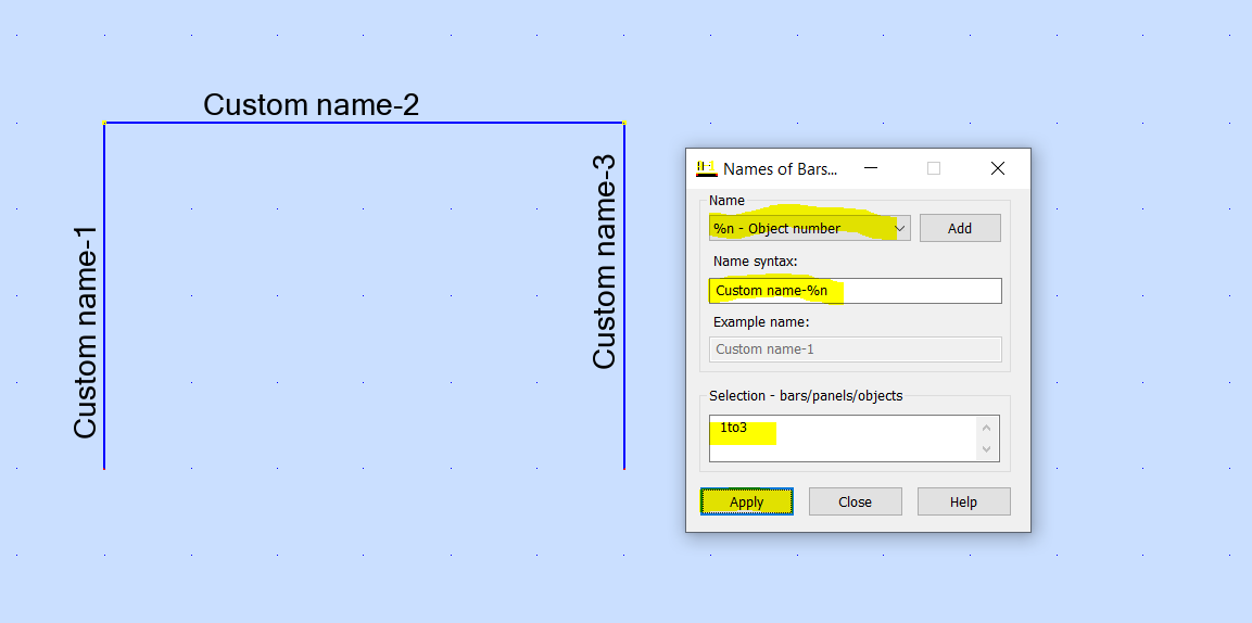 Robot Structural Analysis에서 철근 멤버에 대한 사용자 태그 또는 레이블을 추가할 수 있습니까?
