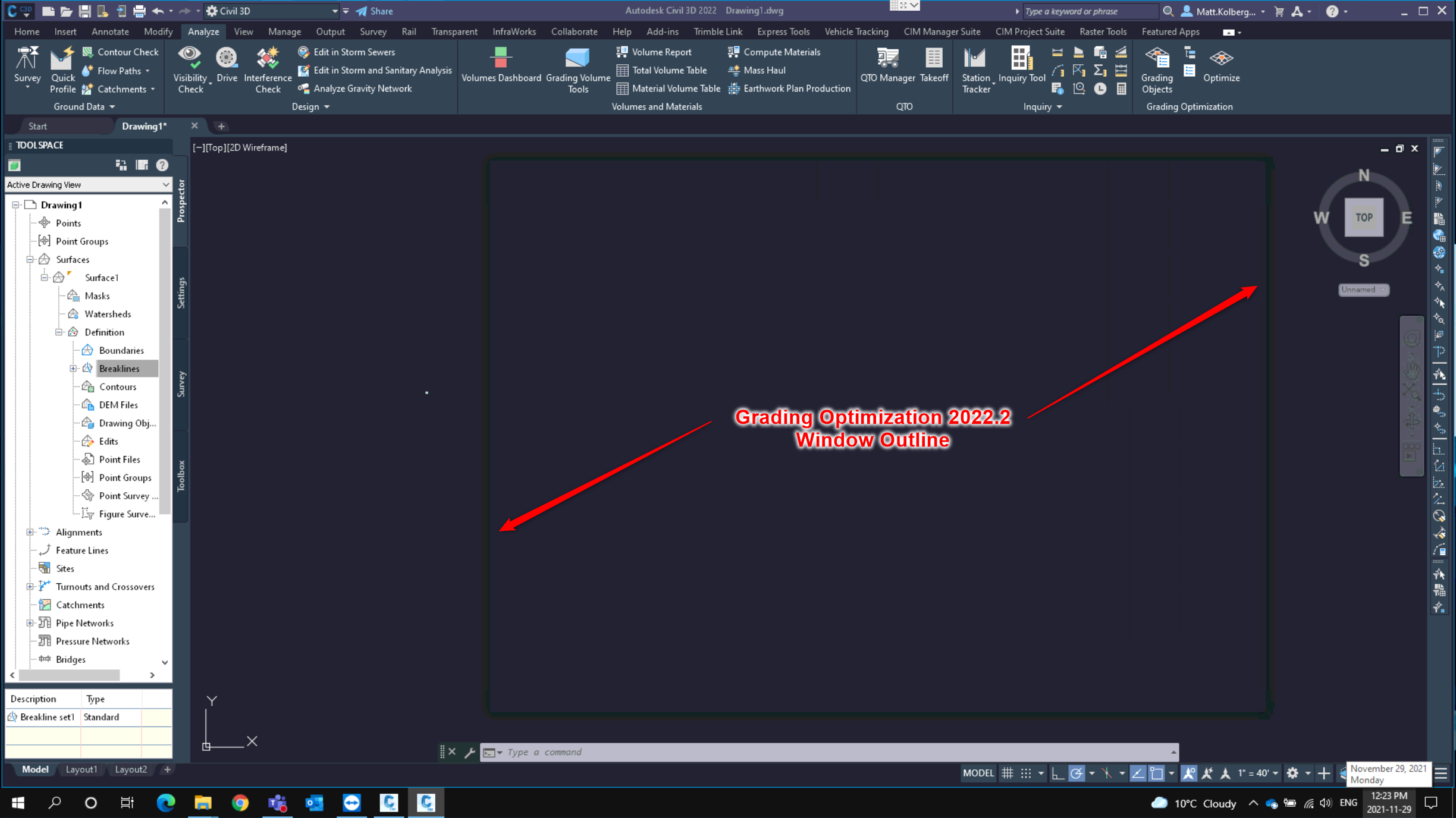 Grading Optimization window does not appear or shows transparently in ...