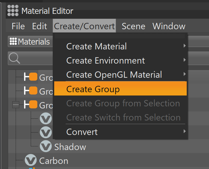 マテリアルエディタのグループを複数のシーンデータ上に自動作成したい