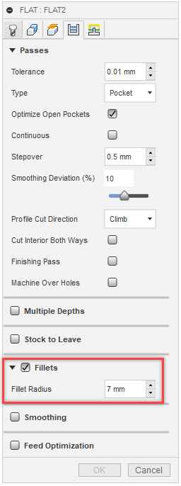 How to use fillets in Fusion 360 Manufacture