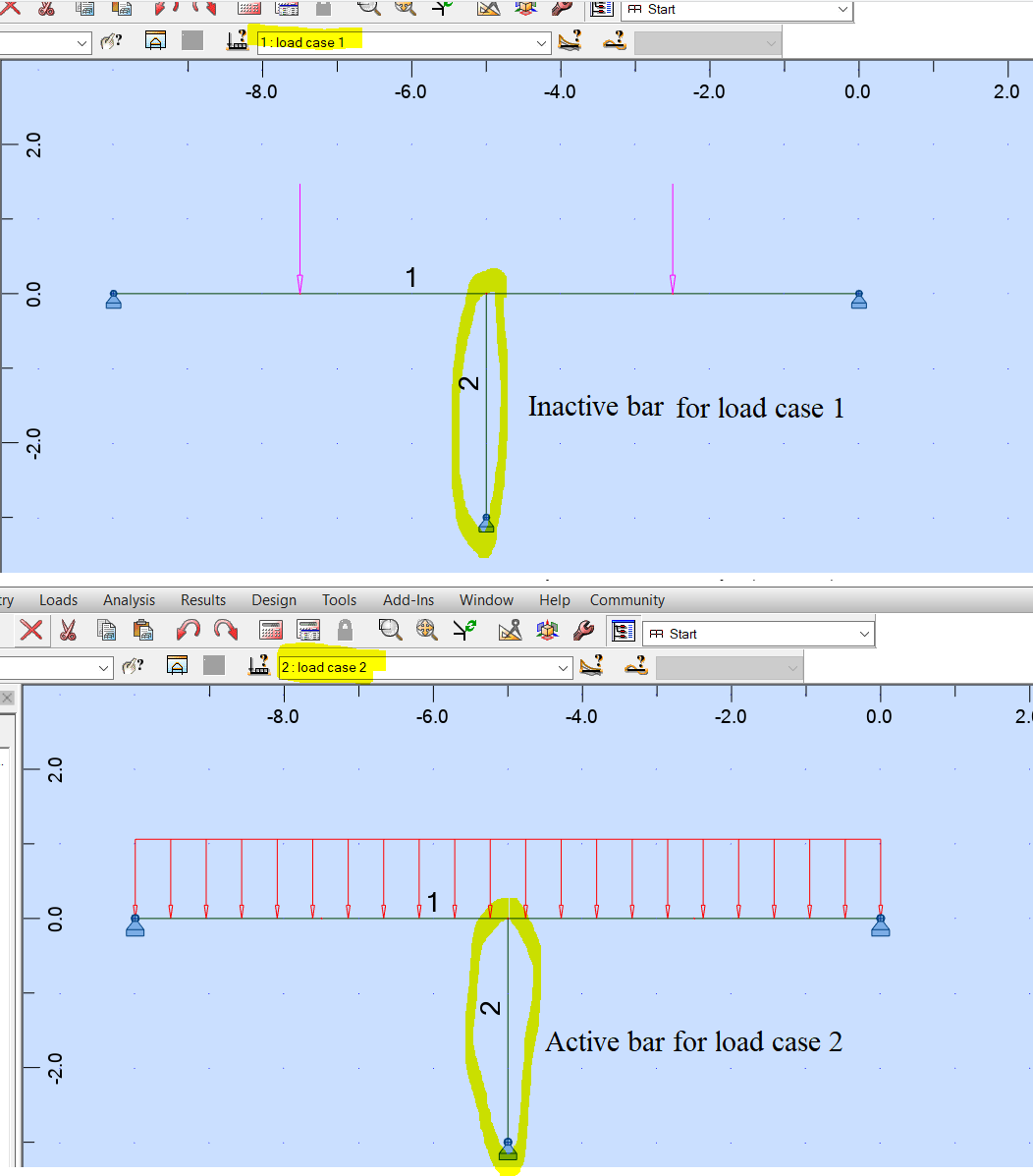 Neglecting structure members for selected load cases in Robot ...