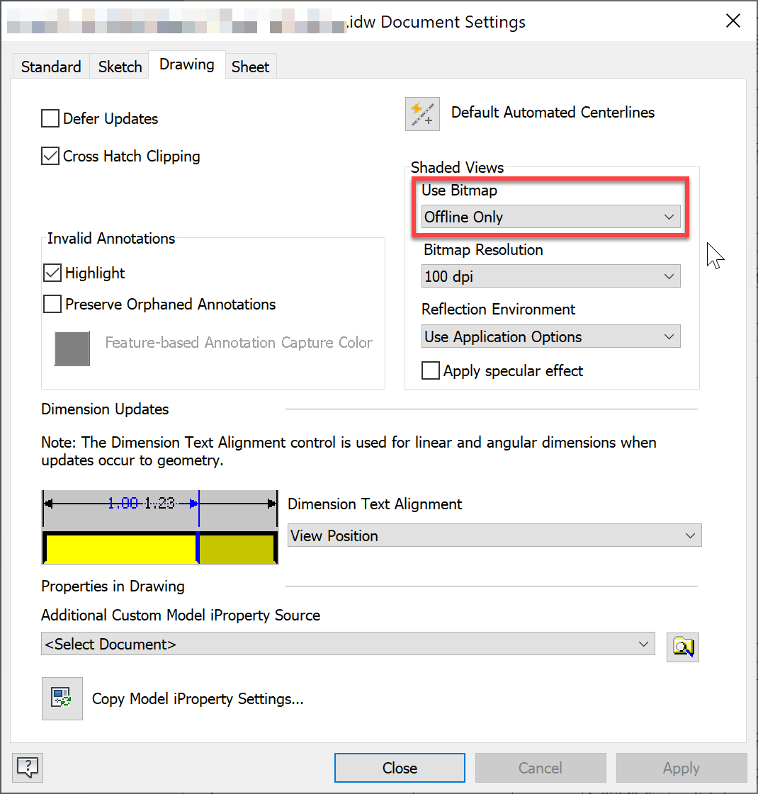 Some shaded views are not shown with colors on Inventor drawing