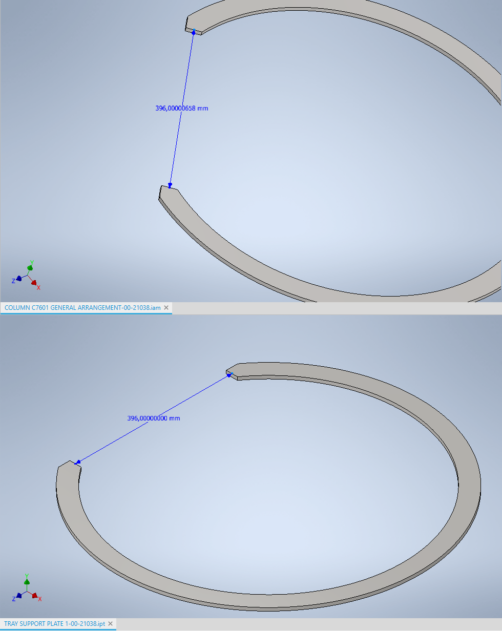 Measure Tool In Assembly Shows Different Dimensions Than In Part In Inventor 2022