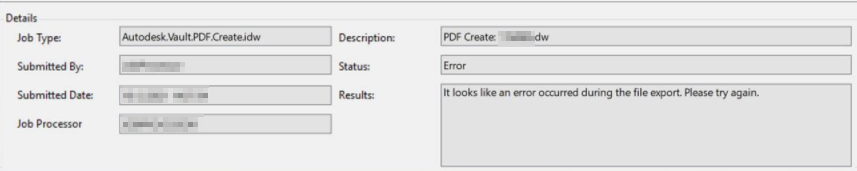 “It looks like an error occurred during the file export. Please try again.” appears after ...