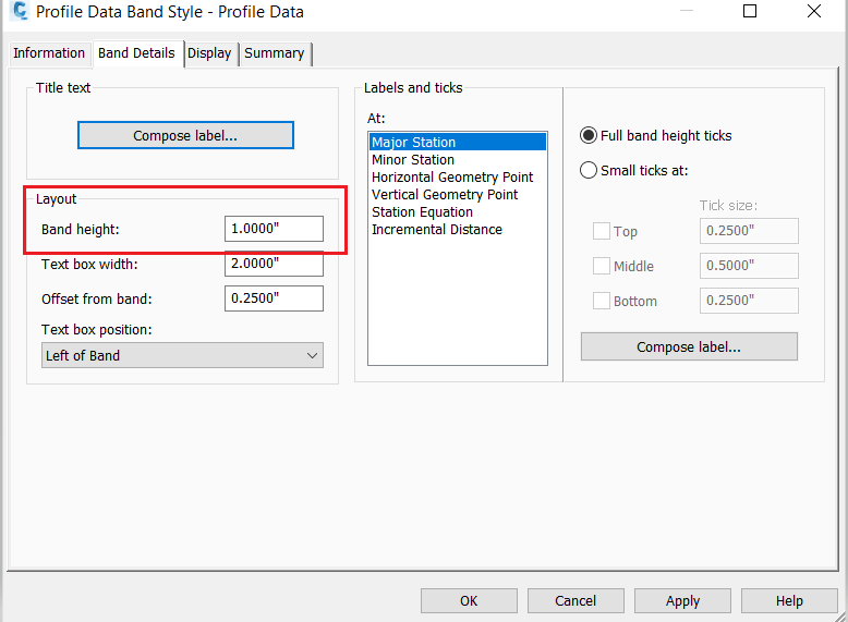 How to edit data bands in profile view for Civil 3D