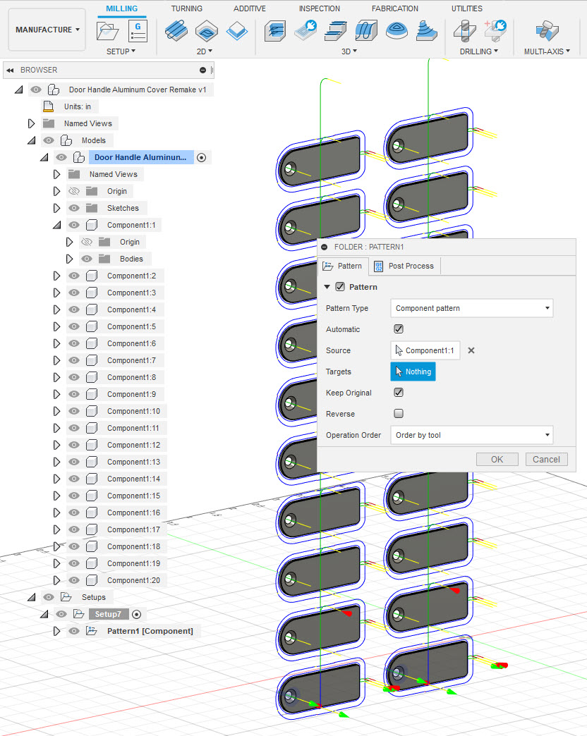 Component pattern not working in Fusion Manufacture