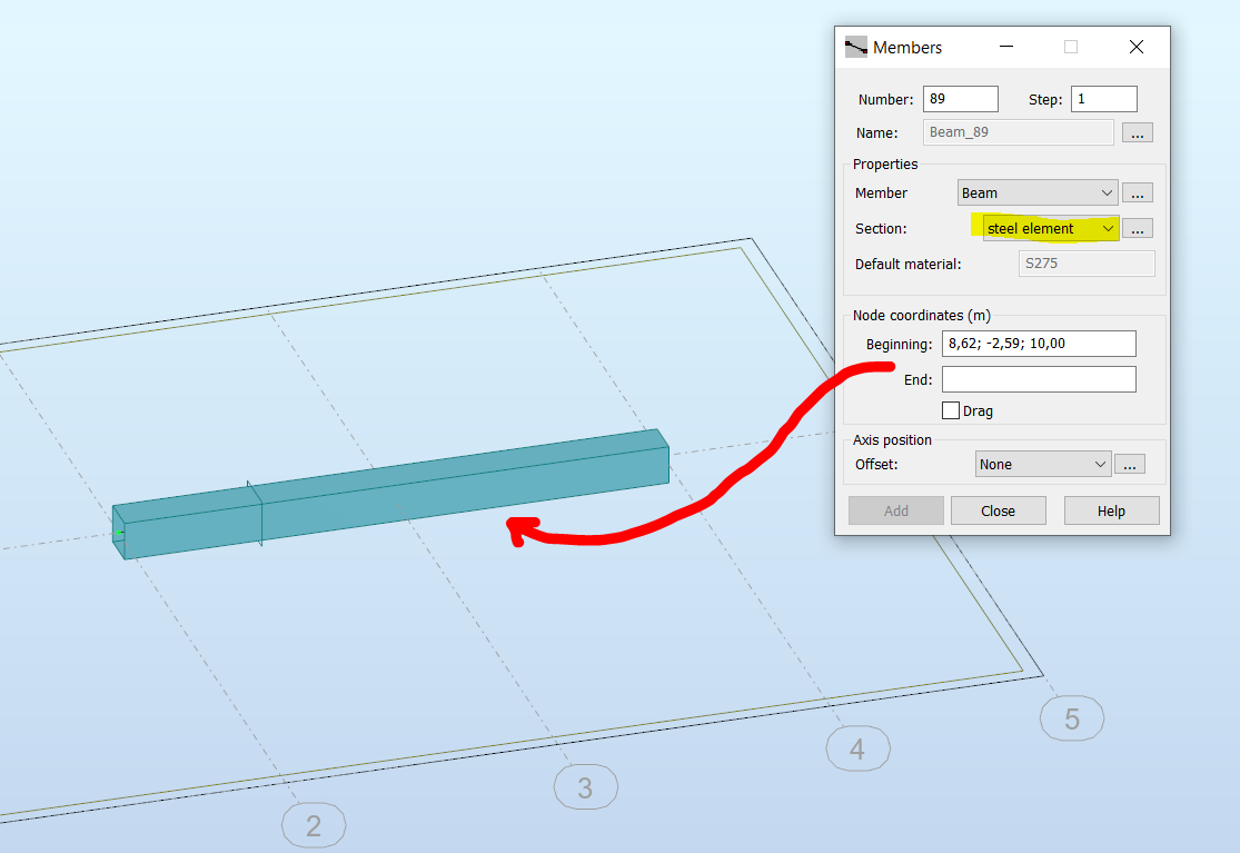How to simulate slab load when load is transffered by steel element ...