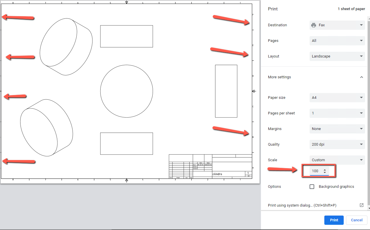 Vault Thin Client print from View tab not centered