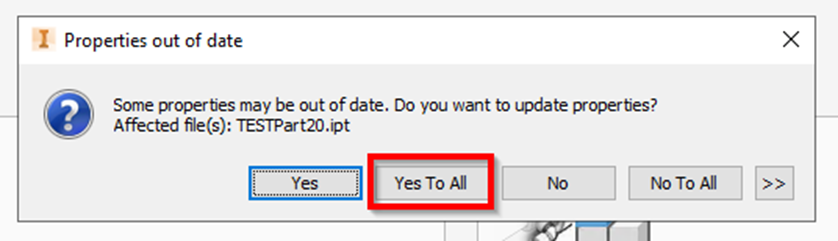 Custom properties not created after opening Inventor file from Vault Client 2022