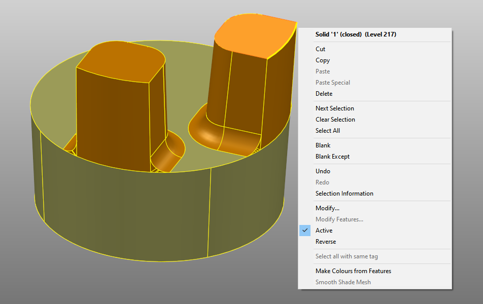 Solid fillet radius fails in Powershape