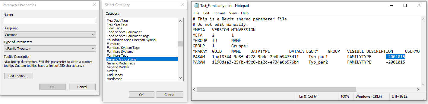 How to find Category ID list for "Family Type" parameter type in shared ...