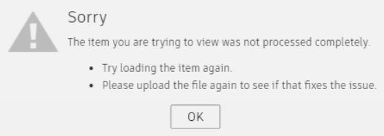view was not processed..." when viewing in Vault Thin Client